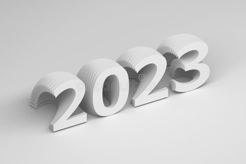 2023 Number with Rabbit on White Background. 2023 Logo Text Design ...