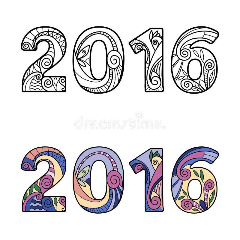 2016 New Year numbers stock vector. Illustration of decorative - 62967193