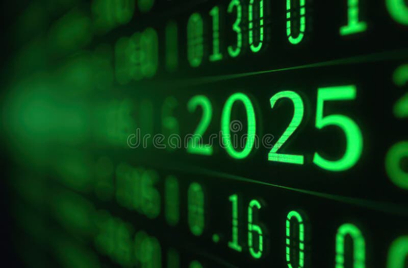 New Year Numbers 2025 Matrix, Computer Technology, Selective Focus ...