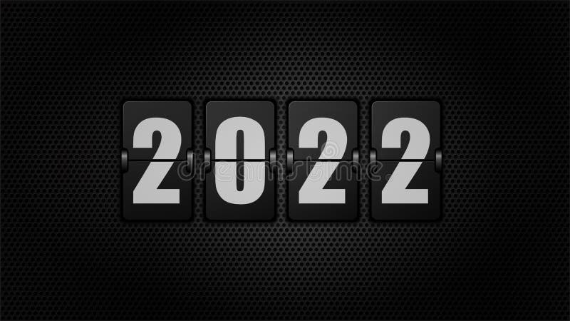 New Year 2022. Numbers Mechanical Scoreboard. Stock Vector ...