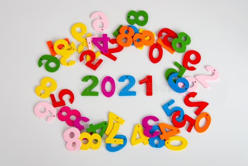 New 2021 Year Numbers Multicolor Isolated on the White Stock Photo ...