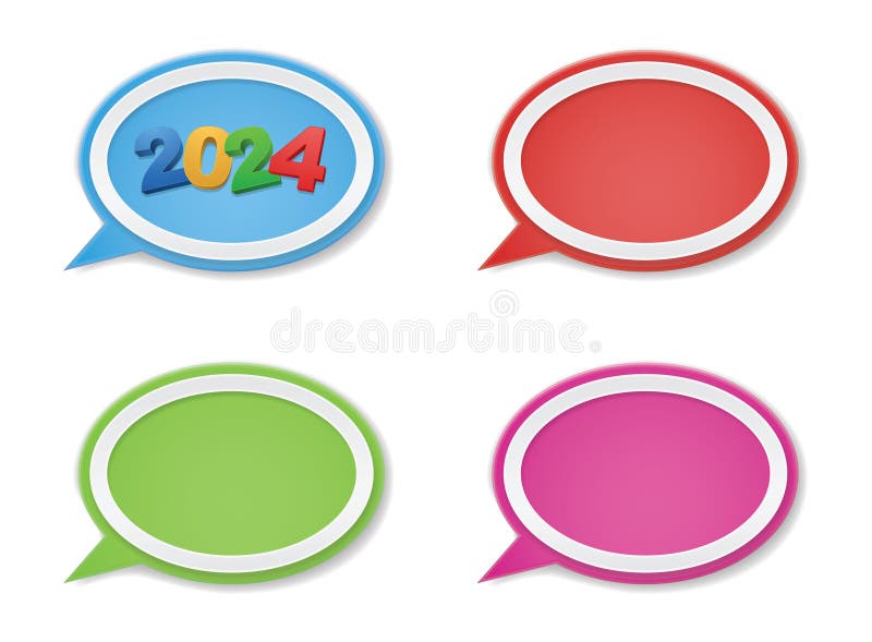 2024 New Year Numbers in Speech Bubble Stock Vector - Illustration of ...