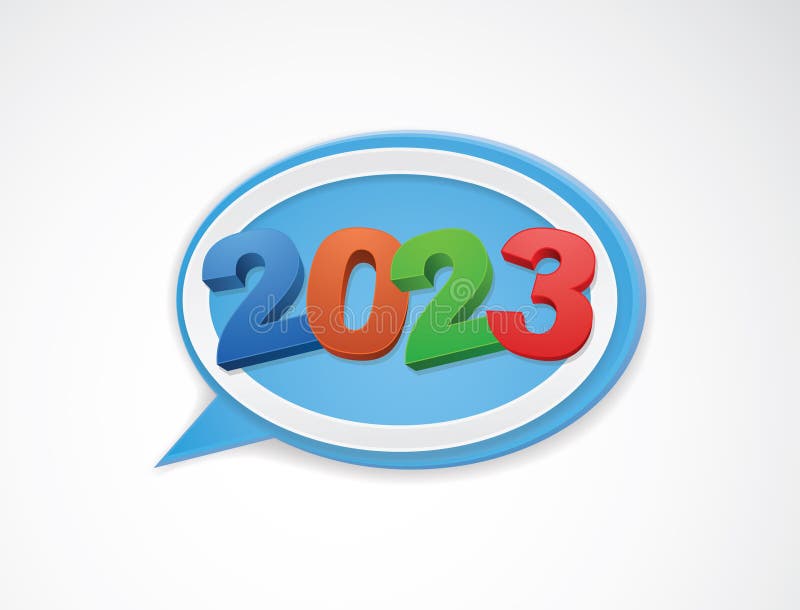 2023 New Year Numbers in Speech Bubble Stock Vector - Illustration of ...