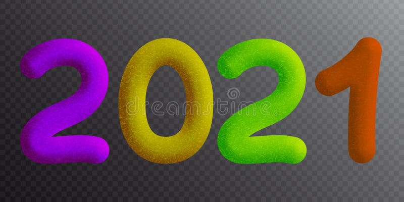 New Year, Blue Numbers 2021 on a Transparent Background. 3D Imitation ...