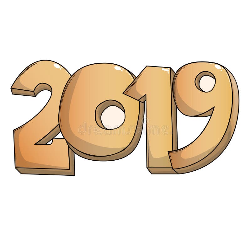 2019 New Year Numbers, Vector Eps 10 Stock Illustration - Illustration ...