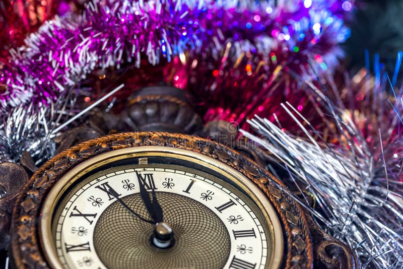 2018 new year old clock stock photo. Image of holiday - 108105428