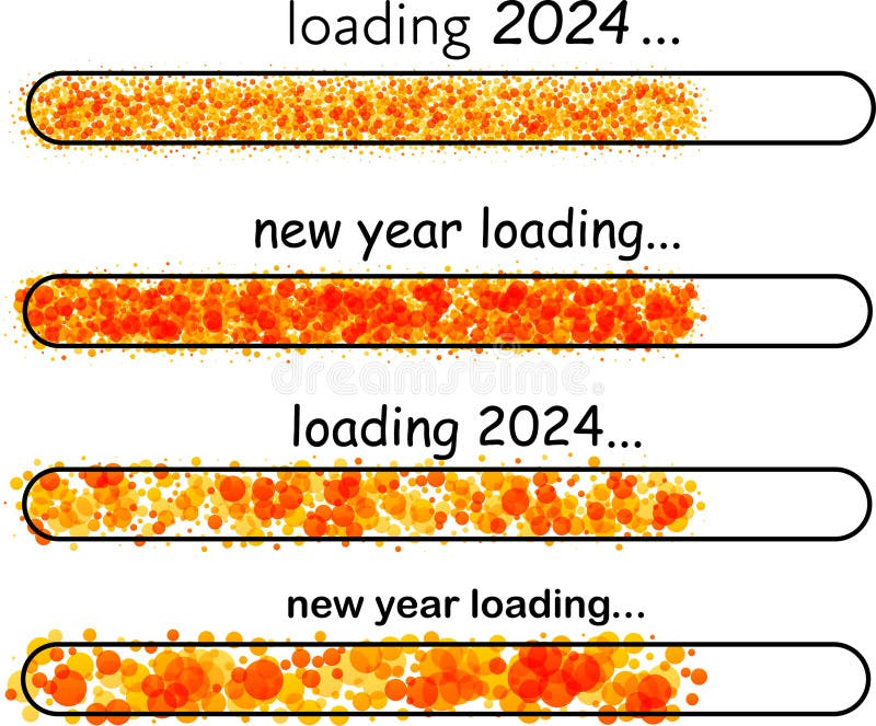 Orange Progress Bar with Loading 2022 Sign Stock Vector - Illustration ...