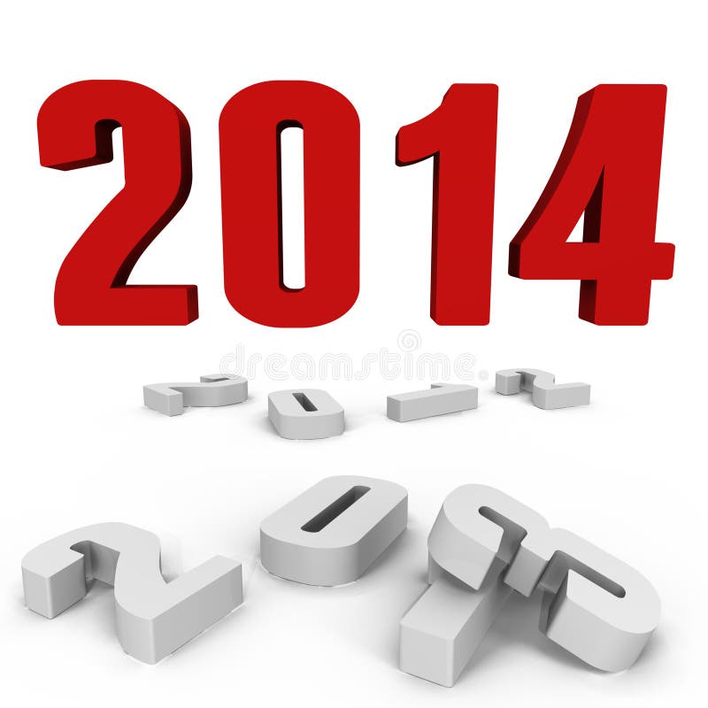 New Year 2014 Over the Past Ones - a 3d Image Stock Illustration ...