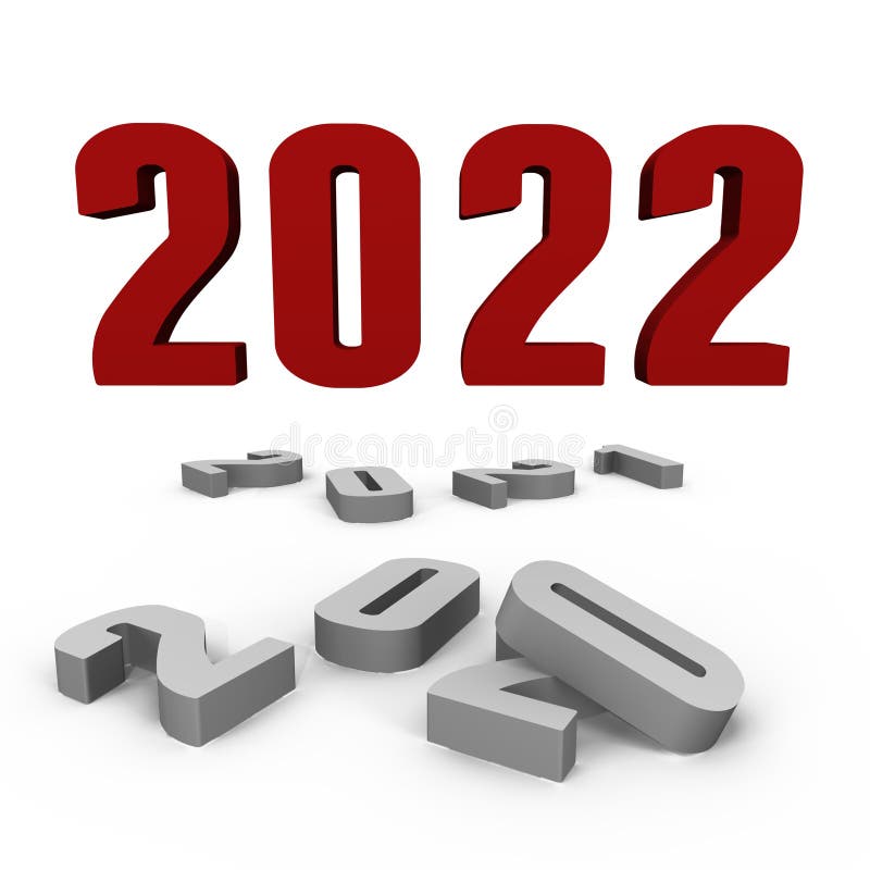 New Year 2022 Over the Past 2021 and 2020 Ones - a 3d Image Stock ...