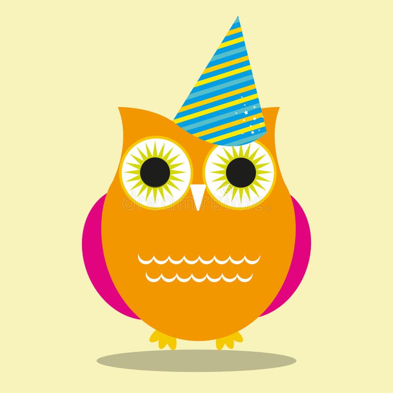 New Year Owls Blue Hat Owl 08 Stock Vector - Illustration of cartoon ...