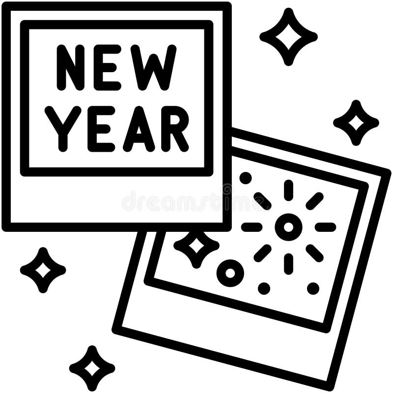New Year Photo Icon, New Year Realated Vector Stock Vector ...