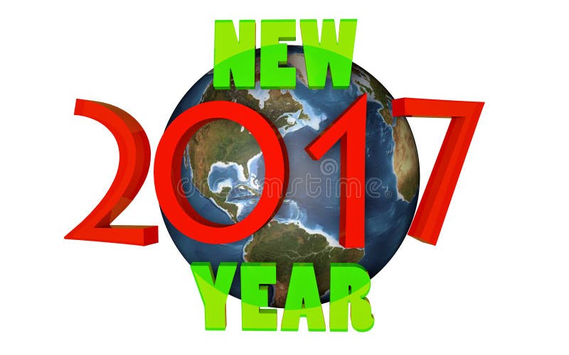 New 2017 year on planet stock illustration. Illustration of ...