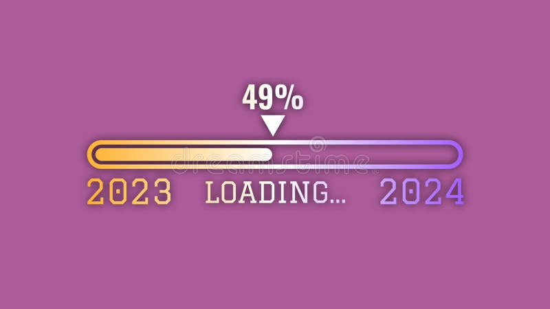 New Year 2024 Progress Bar Animation in Gradient Colour Stock Video ...