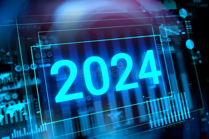 New 2024 Year Progress Bar on Digital Lcd Display with Reflection ...