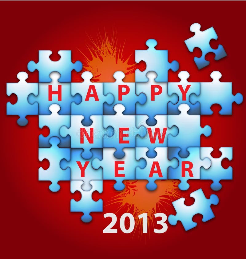 New Year puzzle background stock illustration. Illustration of year ...
