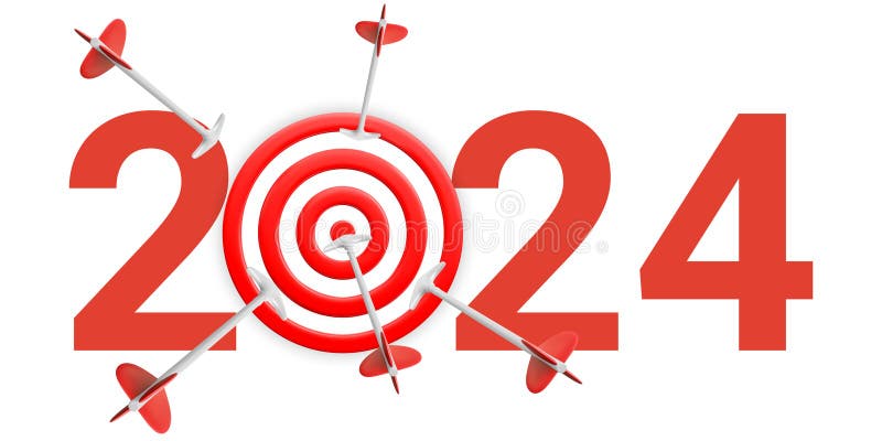 New Year Realistic Target and Goals with Symbol of 2023 from Red Target ...