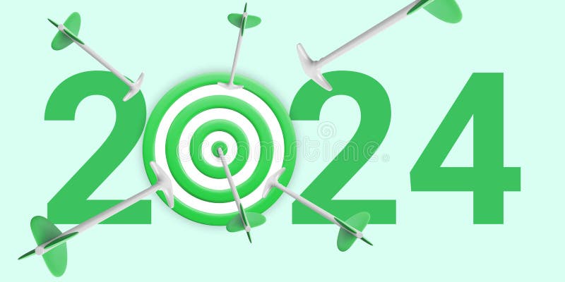 New Year Realistic Target and Goals with Symbol of 2025 from Red Target ...
