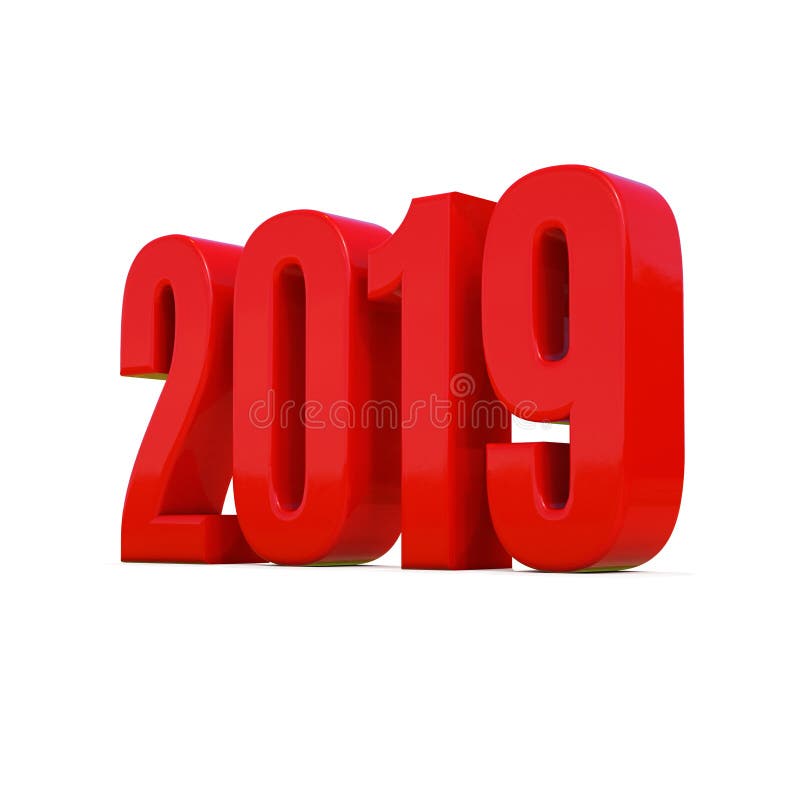 New Year Red 2019 Creative Design Concept 3D Rendered Image Stock ...
