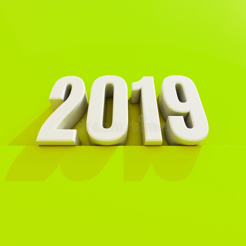 New Year Red 2019 Creative Design Concept 3D Rendered Image Stock ...