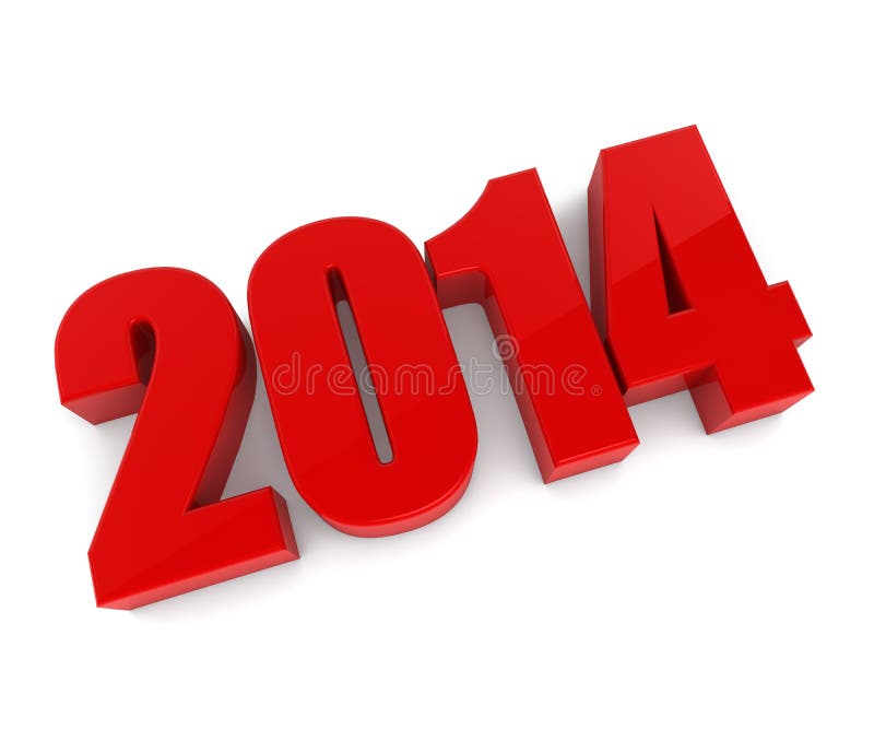 New Year 2014 of Knitted Fabric Isolated on White Stock Vector ...