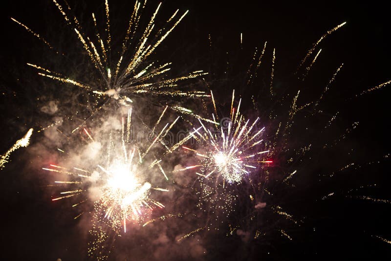 New year red fireworks stock image. Image of year, festival - 263354455