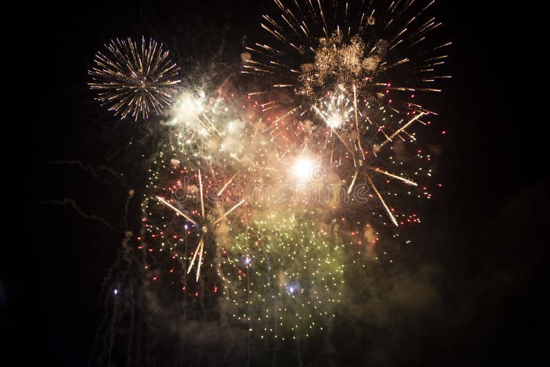 New year red fireworks stock photo. Image of celebrate - 263354498
