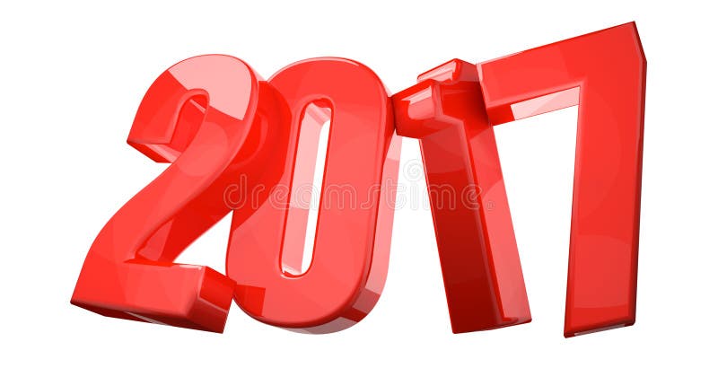 2017 New Year Red Isolated 3d Render Stock Illustration - Illustration ...