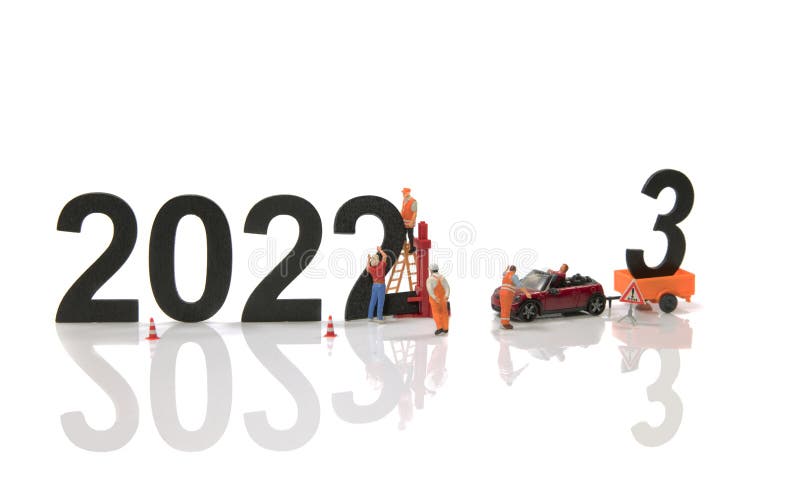 The New Year 2023 and Removing the Old 2022 Stock Photo - Image of ...