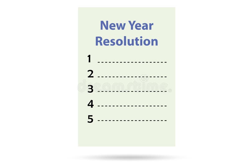 New Year Resolution Concept with Blank List Stock Illustration ...