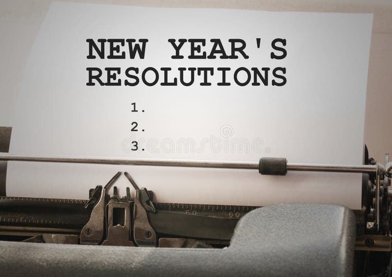 New Year Resolution Goals Typed on Typewriter Stock Photo - Image of ...