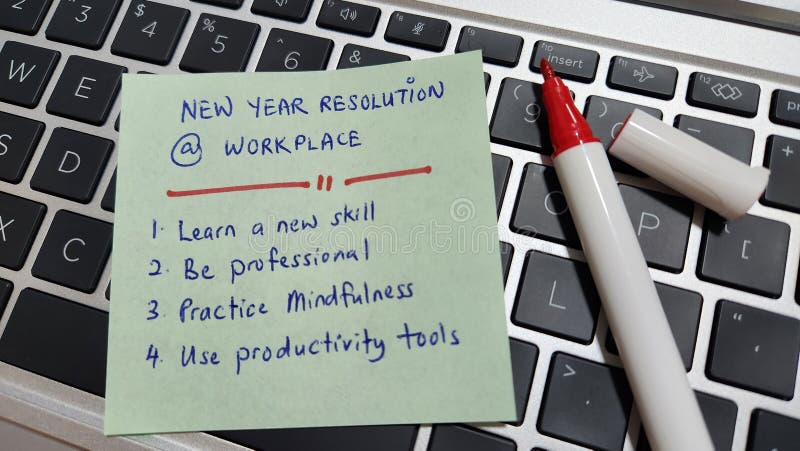 New Year Resolution at Workplace for Employees Stock Photo - Image of ...