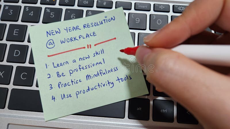 New Year Resolution at Workplace for Employees Stock Photo - Image of ...