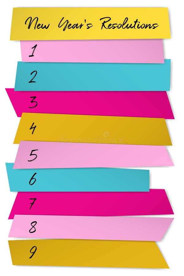 New Year Resolutions List Vector Template for Plans. Stock Vector ...