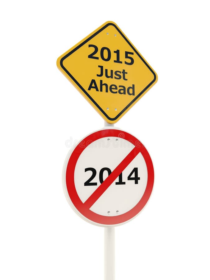 2015 New Year road sign stock illustration. Illustration of render ...