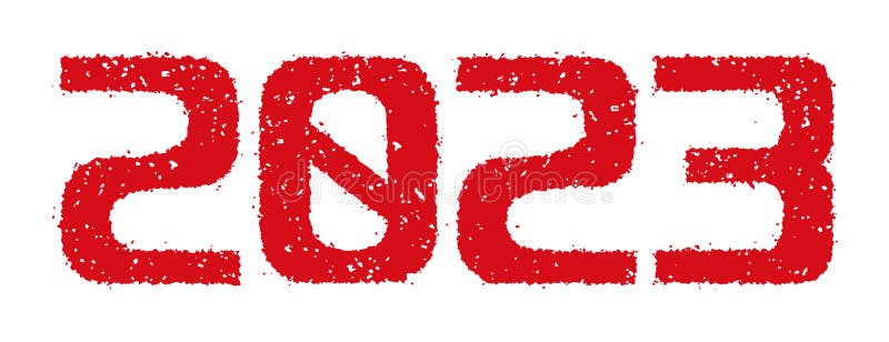 2023 New Year Rubber Stamp Illustration for New Year`s Greeting Words ...