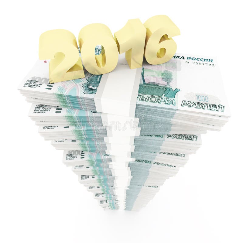 Russian Rubles Bills Packs On Stack Stock Illustration - Illustration ...