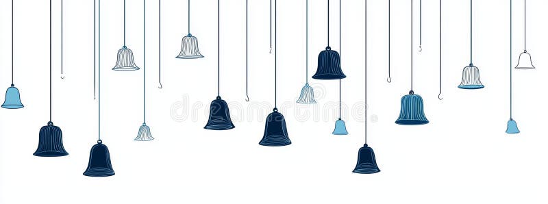 New Year S Bells in One Line Style. Modern Illustration Stock ...