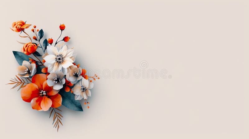 New Years Card with 2025 and Boho Flowers, Watercolor Boho Design Stock ...