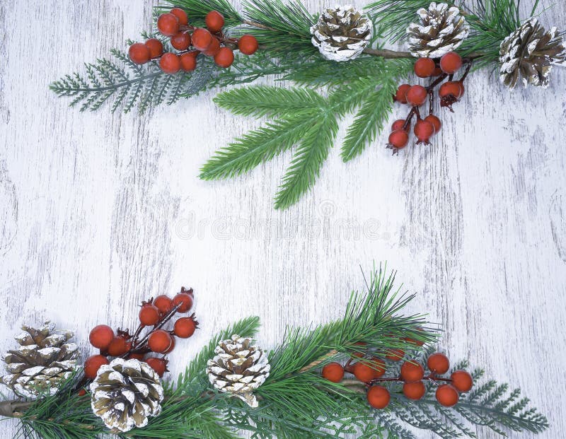 New Year S Card Using Decorated Spruce Branches Stock Photo - Image of ...