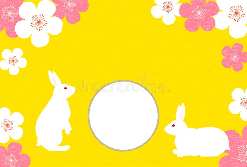 New Year`s Cards for the Year of the Rabbit 2023 Stock Illustration ...