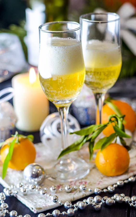 New Year`s champagne stock image. Image of glasses, snow - 127598385