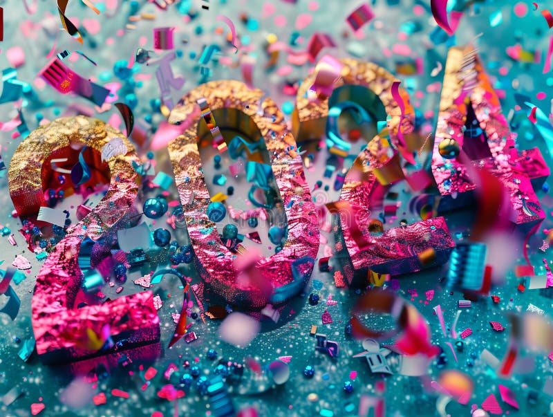 A New Year S Eve Celebration with Confetti and Numbers Stock Photo ...