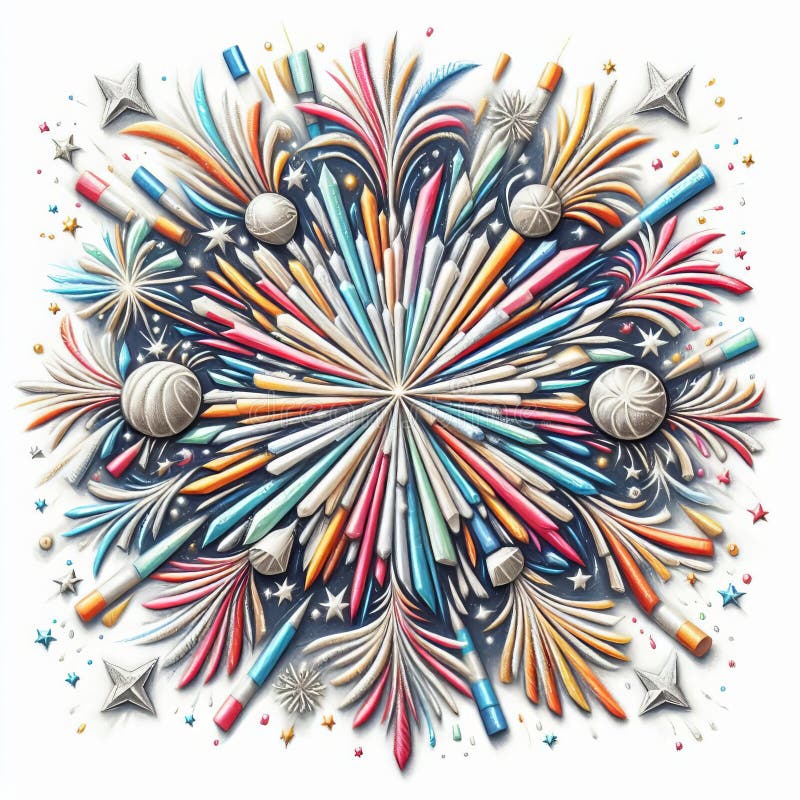 Chalk Fireworks Stock Illustrations – 482 Chalk Fireworks Stock ...