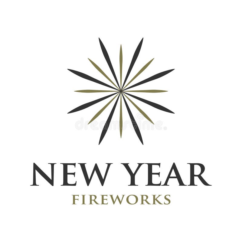 New Year S Fireworks or Firecrackers Logo Design Stock Vector ...