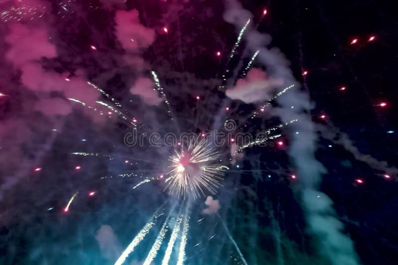 New Year S Fireworks, Inside View of Fireworks, Colorful Flashes Stock ...