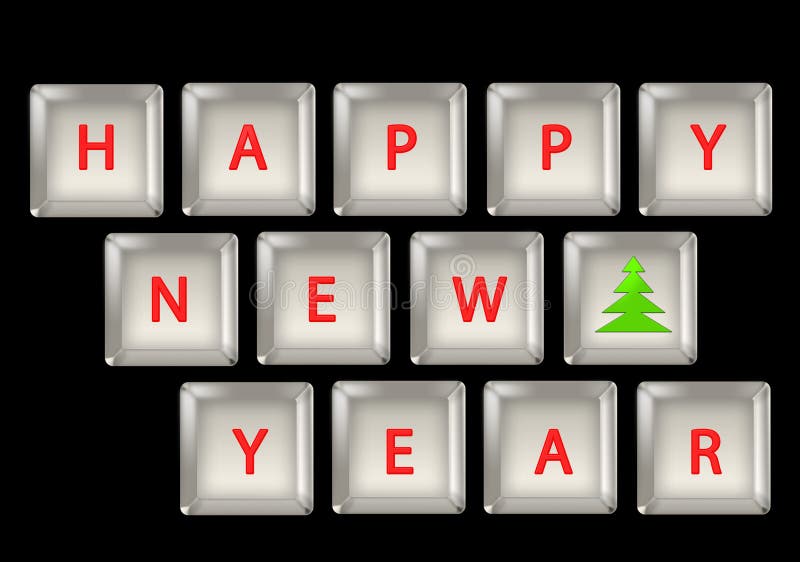 New Year s keyboard stock illustration. Illustration of symbol - 10790492