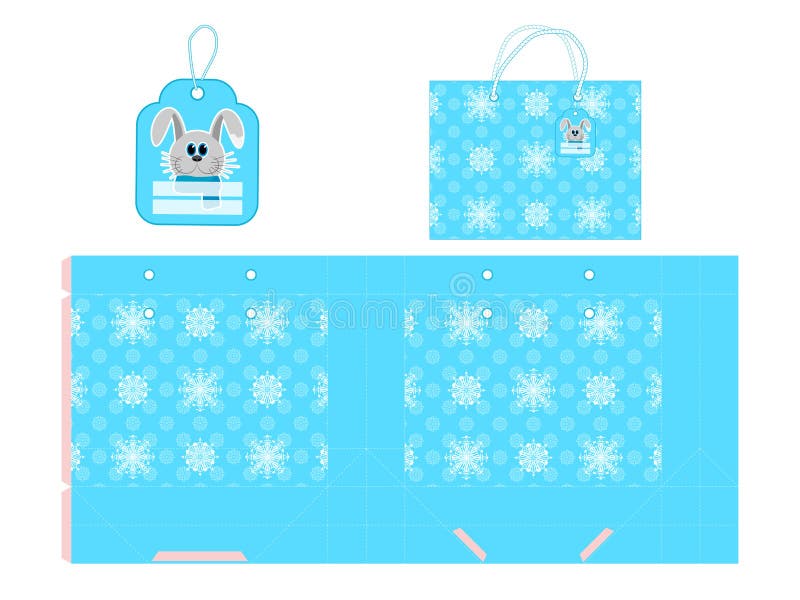 New Year`s Packing. Template Paper Gift Package. Background with ...