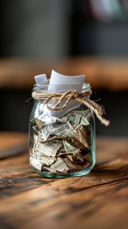 New Years Resolution Jar Single Paper Slip Stock Illustration ...