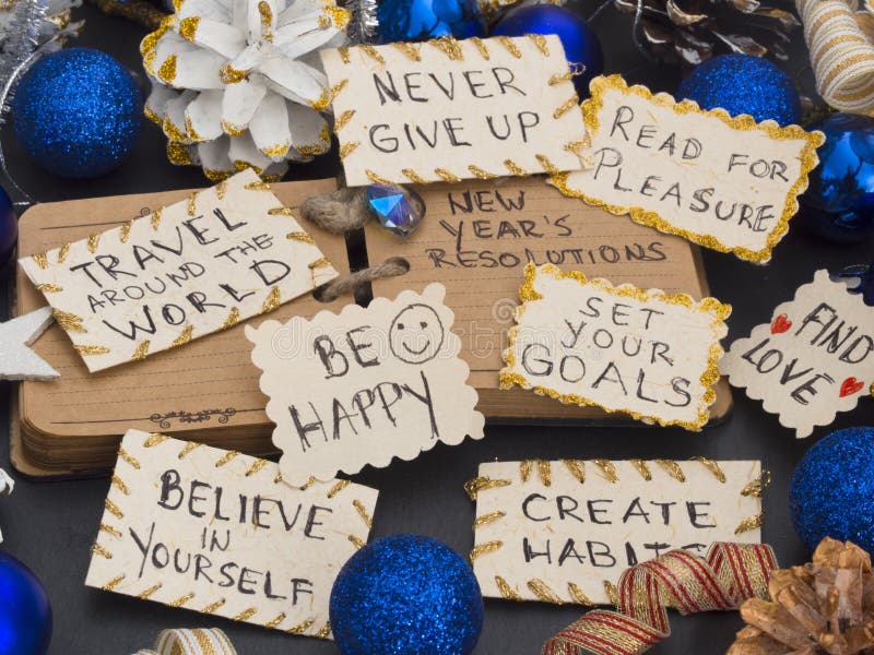 New Year`s Resolutions Concept Stock Photo - Image of eating, money ...