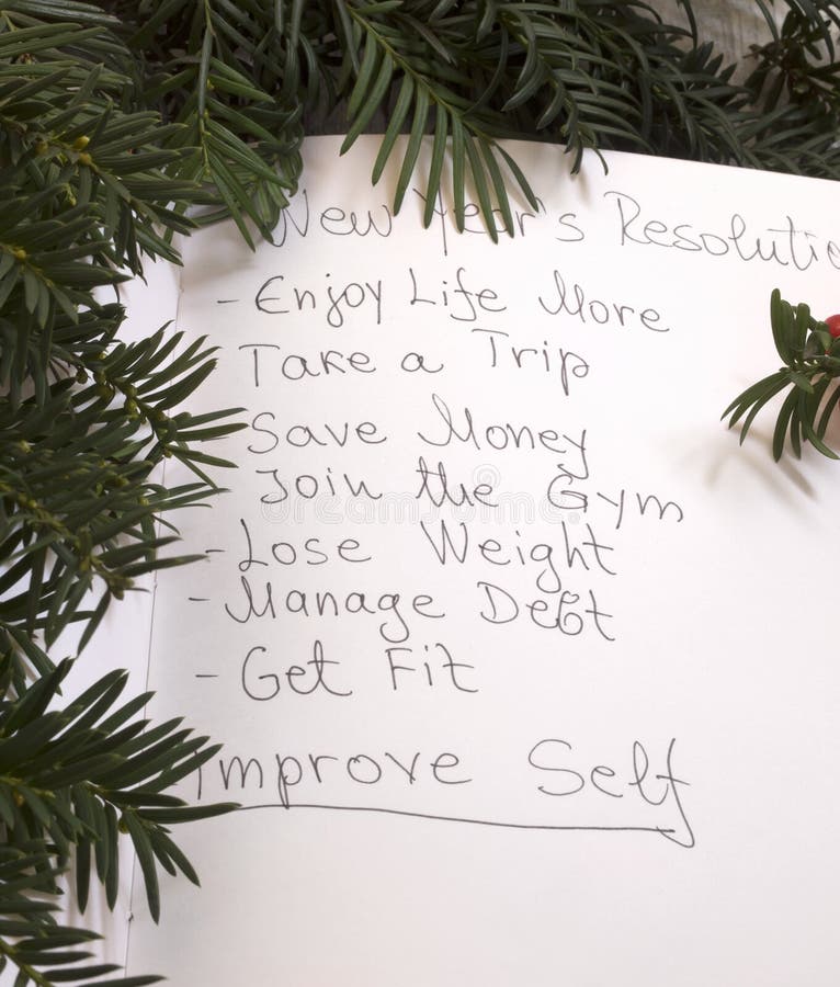 New Year s resolutions stock photo. Image of paper, note - 46804944
